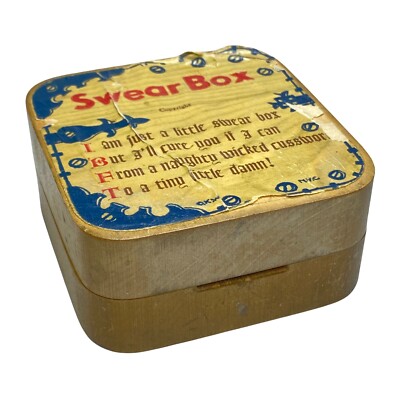 Vintage Original 1940s Wooden Swear Cuss Box Bank Oliver K Whiting of ...