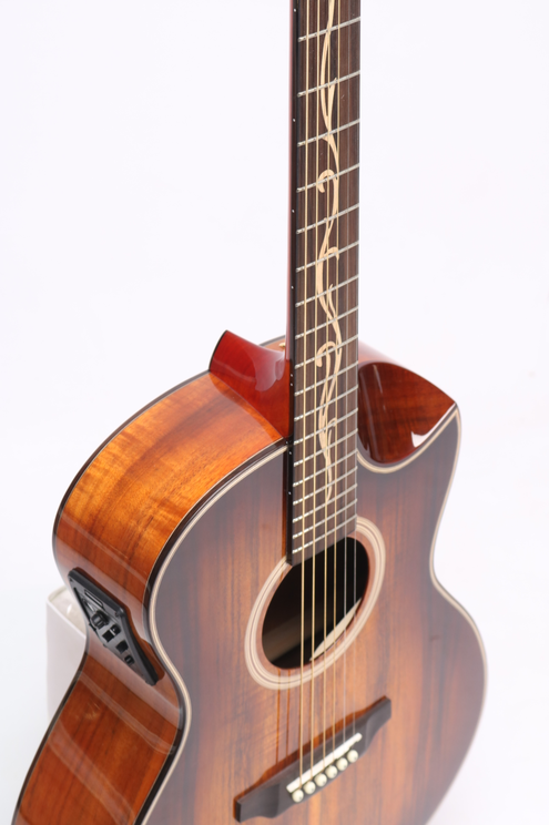 Handmade Acoustic Electric Guitar Koa Top&back Bone Nut with EQ Tuner ...