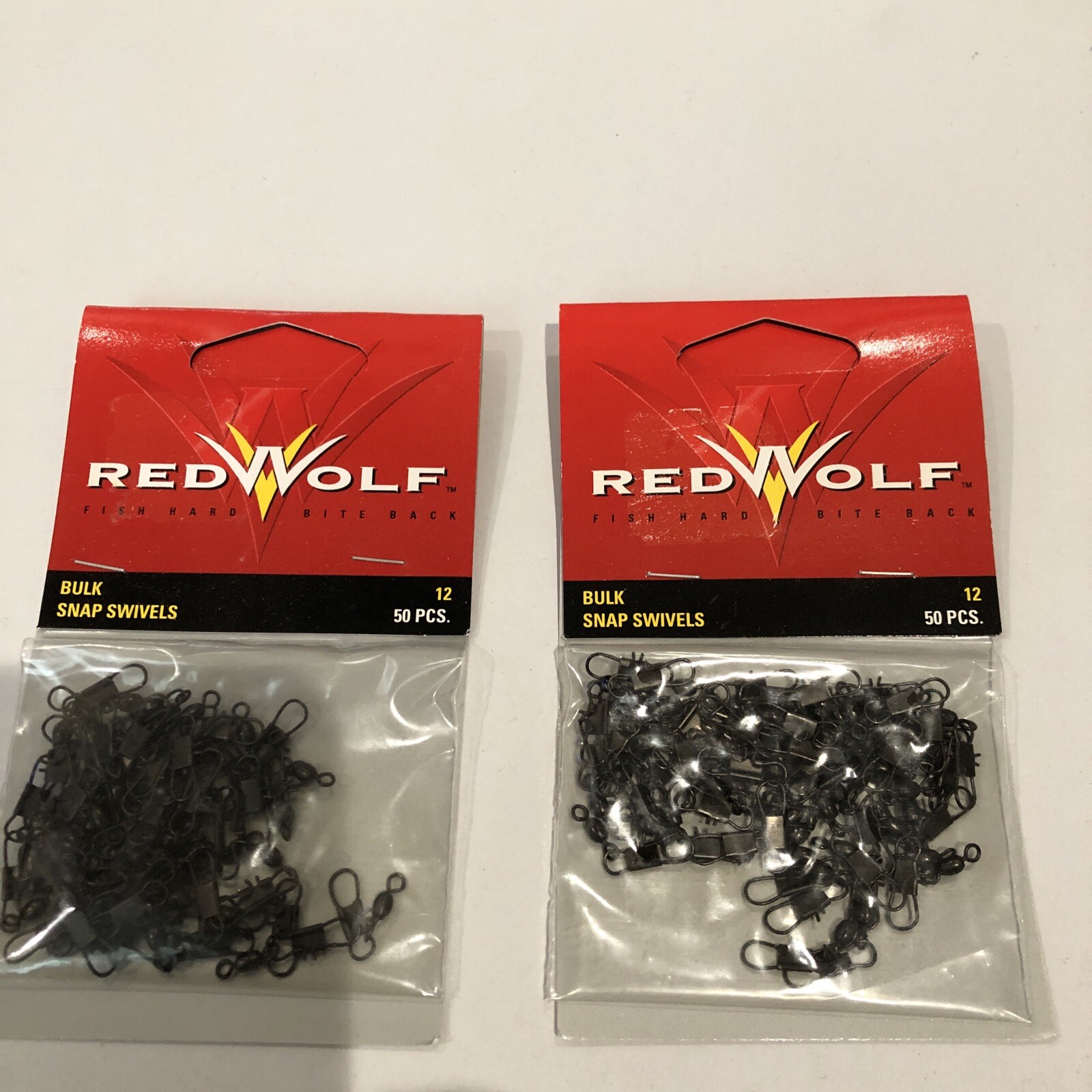 100 RED WOLF #12 Snap Swivels TWO (2) NEW PACKAGES of 50 Swivels #T6 | eBay