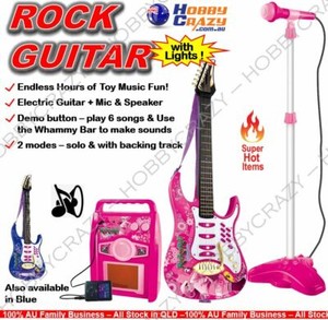 GIRLS PINK TOY ELECTRIC GUITAR Toy Musical Play For Kids Girls Toddler ...