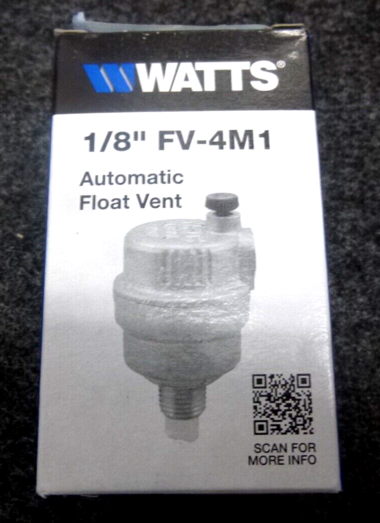 NEW Watts Automatic Vent Valve: Brass, Polyethylene, 1/8 in Inlet Size ...