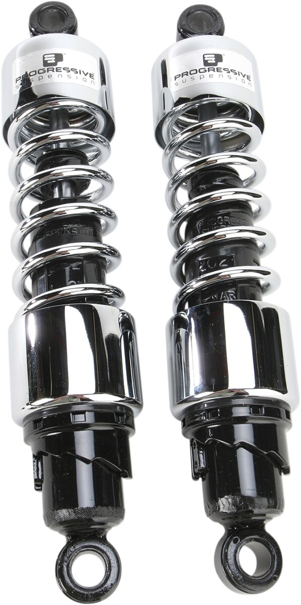 Progressive 412 Heavy-Duty Shocks 13" Chrome Kawasaki Suzuki Yamaha 412 ...