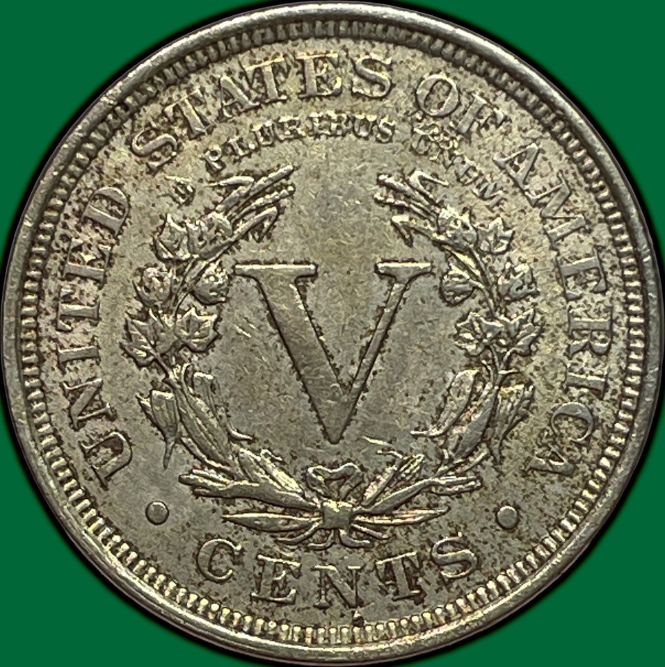 1899 Liberty Head V Nickel Almost Uncirculated AU Coin, Faint Scratch ...