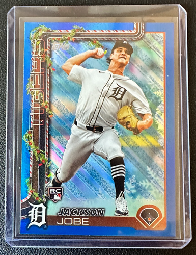 2025 Topps Holiday #H160 Jackson Jobe ROOKE Blue Metallic Glitter | eBay