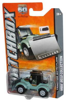 Matchbox MBX 2012 Collection Teal Blue Tractor With Plow Toy 114/120 | eBay