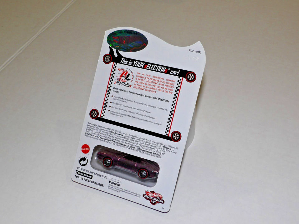 HOTWHEELS REDLINE RLC CUSTOM AMC AMX PINK 2014 MIP 01138/03126 | eBay