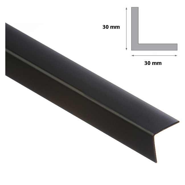 PVC Corner Black Trim 90° Plastic Angle Strip – 1 metre Rigid Wall ...