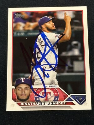 2023 Topps Update #US312 Jonathan Hernandez Rangers Signed Autographed ...