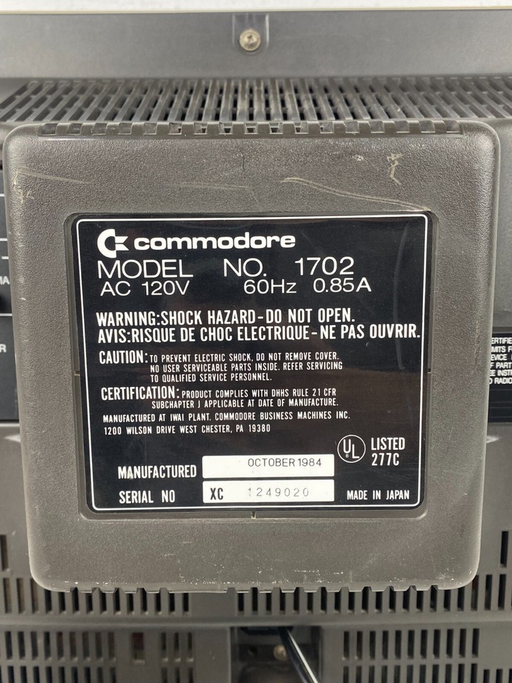 Commodore 1702 Color Video CRT Monitor Retro Computing and Gaming | eBay
