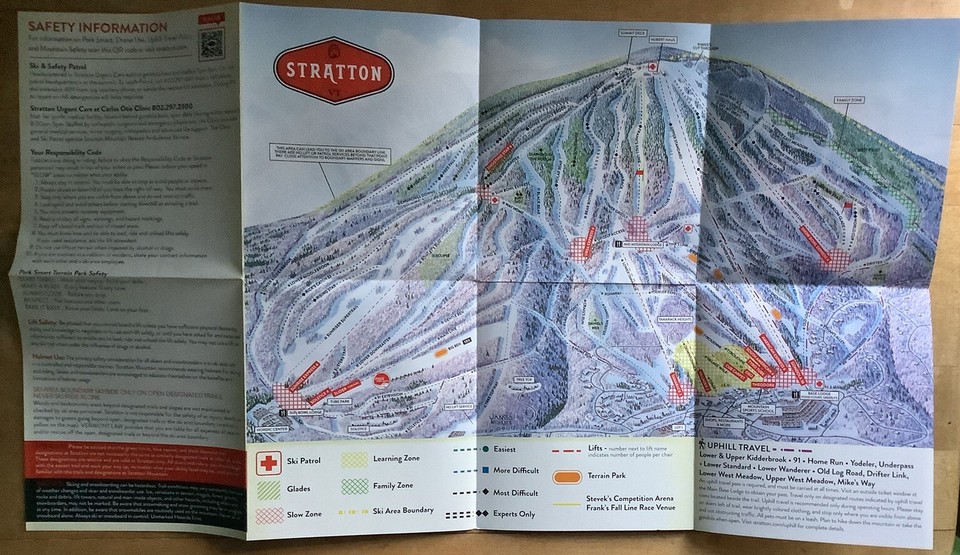 2024/25 Stratton Mountain Vermont Ski Trail Map | eBay
