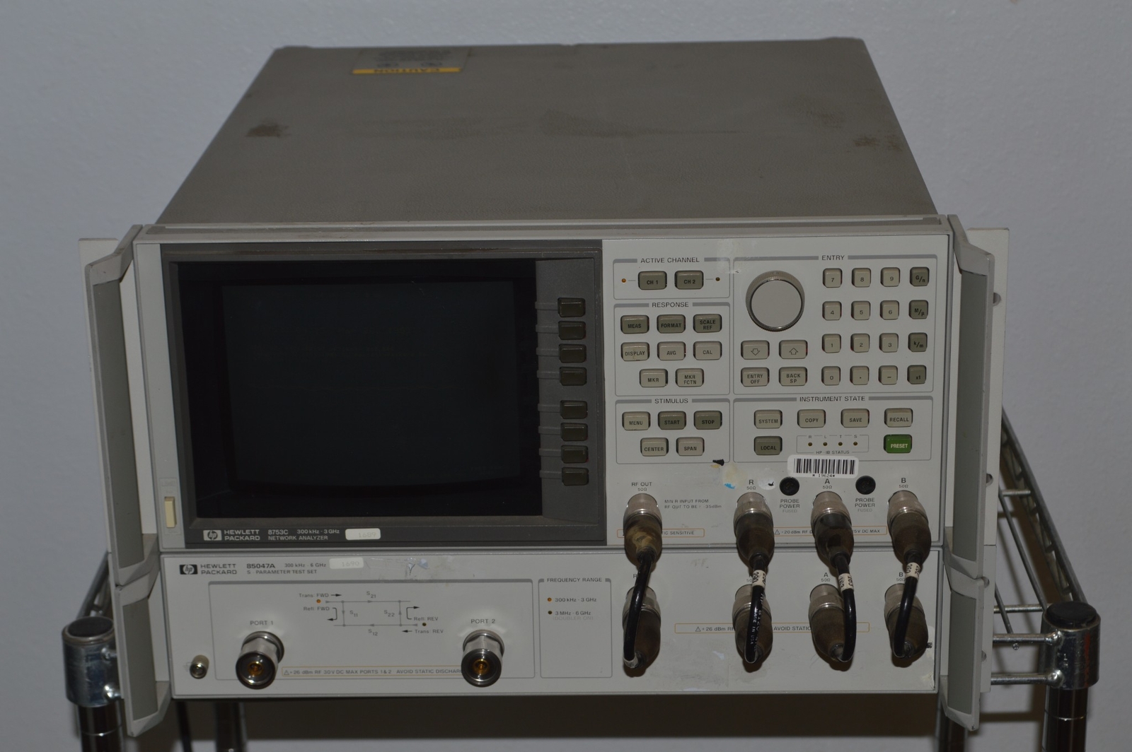 HP Agilent 8753C Network Analyzer & 85046A S-Parameter Test Set 300kHz ...