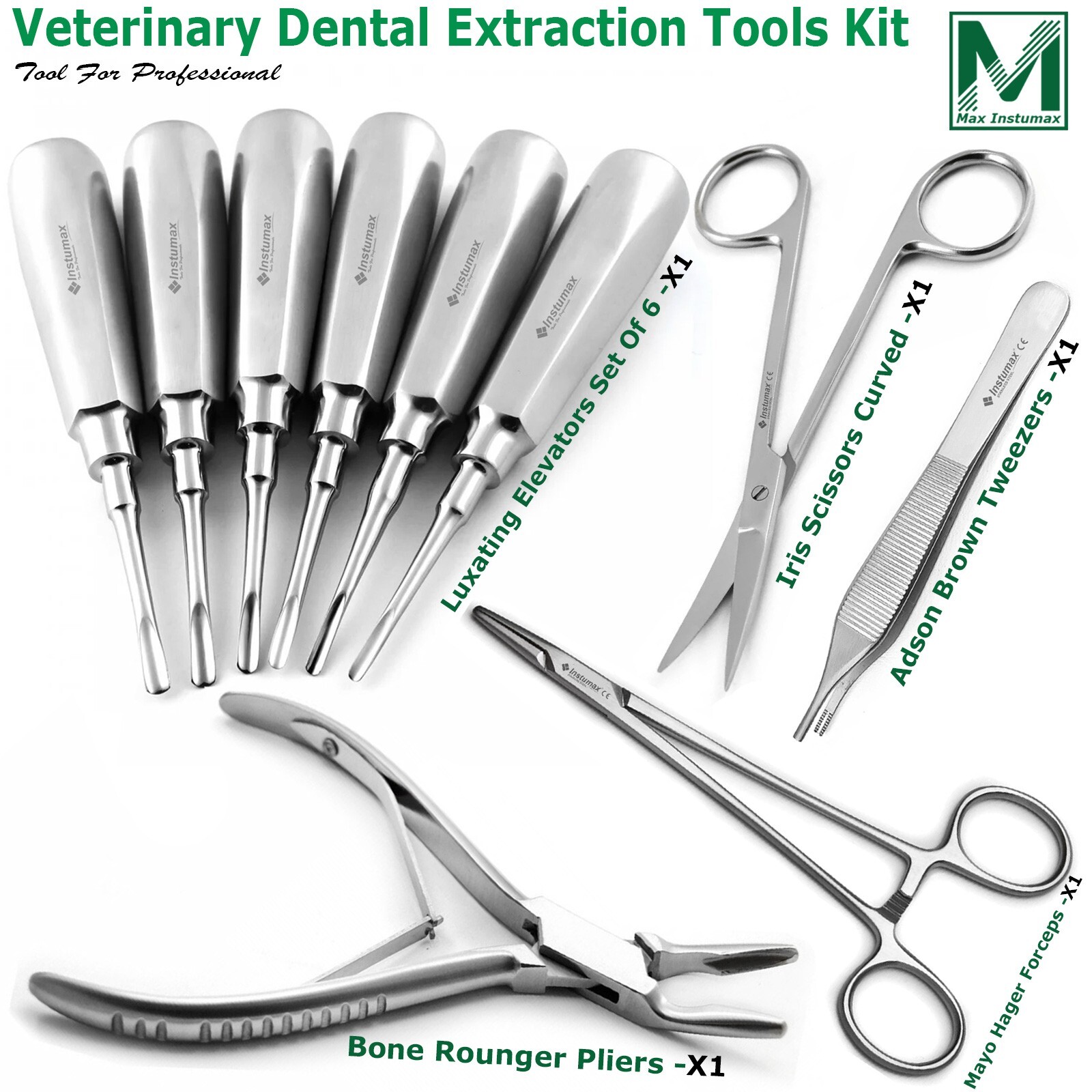 Dog Pet Dental Extraction Kit Coupland Elevators Periosteal Scaler ...