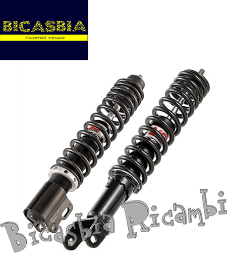 7100 - Front And Rear Shock Absorber YSS Black Vespa 125 150 200 PX ...