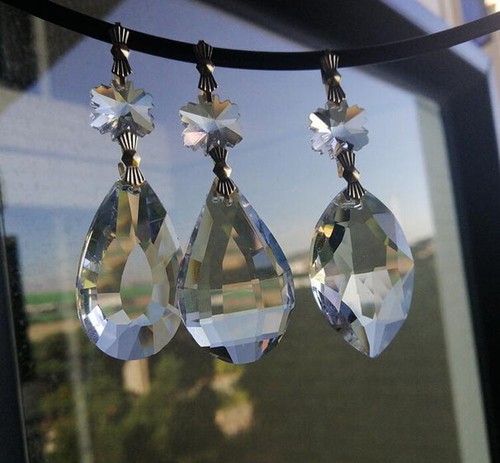 10pcs Clear 38mm Crystal Dorp Hanging Chandelier Lamp Parts Pendant ...