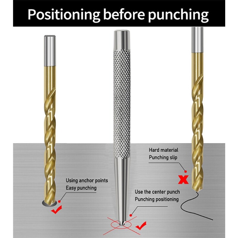 Automatic Center Punch with Hardened Steel Metal Tool for Machinists ...