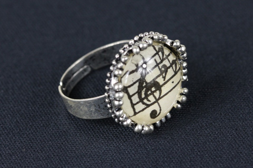 Note Ring Miniblings Beethoven Cabochon Music Violin Key 20m | eBay