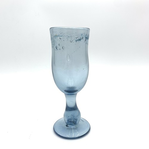 Jim Kingwell Signed Studio Blue Art Glass Goblet Wine Icefire 1974 | eBay
