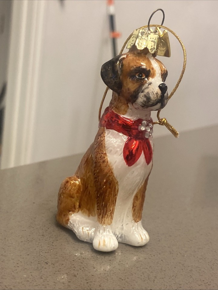 NOBLE GEMS BY KURT ADLER-GLASS BOXER DOG ORNAMENT | eBay