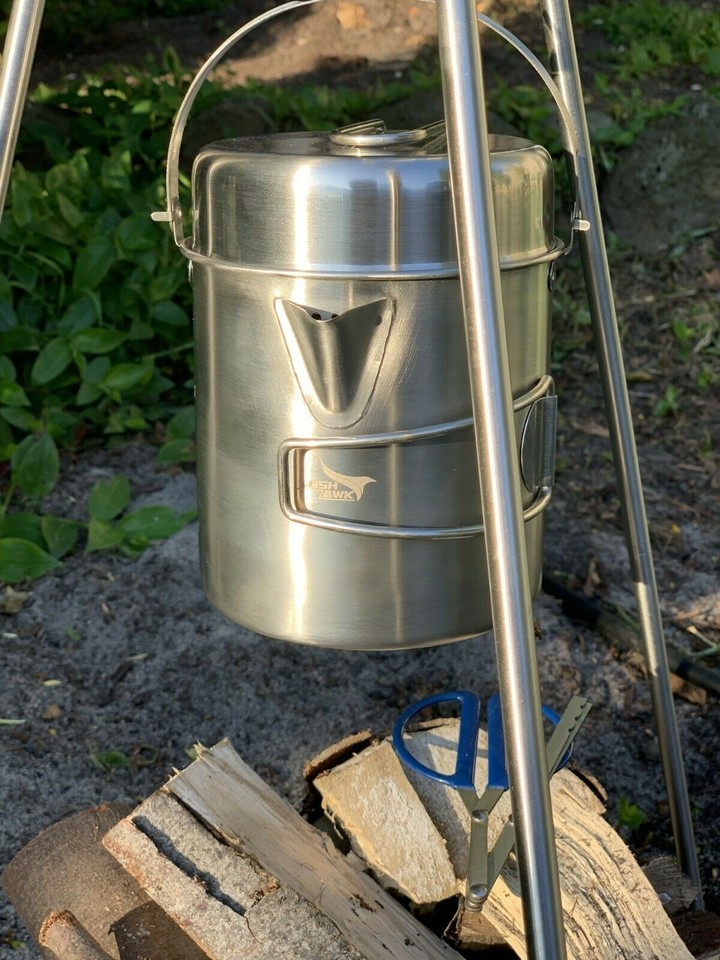Outdoor Camping Tripod Hanger Cookware Set for Fire Hanging Pot ...