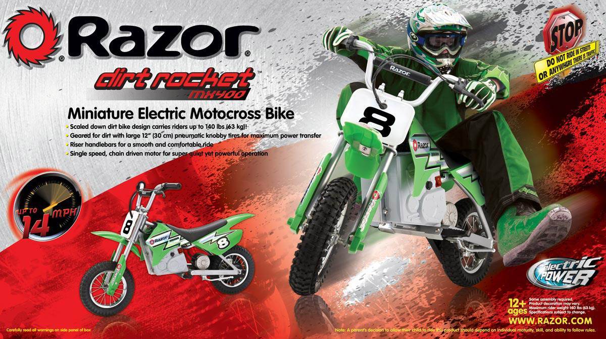 RAZOR MX400 24V Dirt Rocket Electric Motorcycle Bike - 15128030 (Used ...