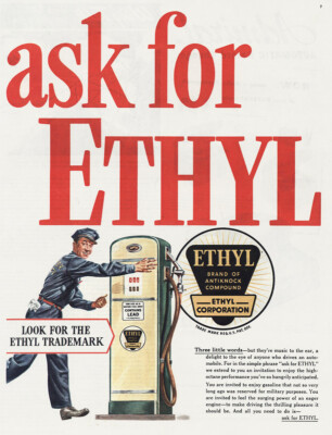 1945 Ethyl Gasoline: Ask for Ethyl LRG Vintage Print Ad | eBay