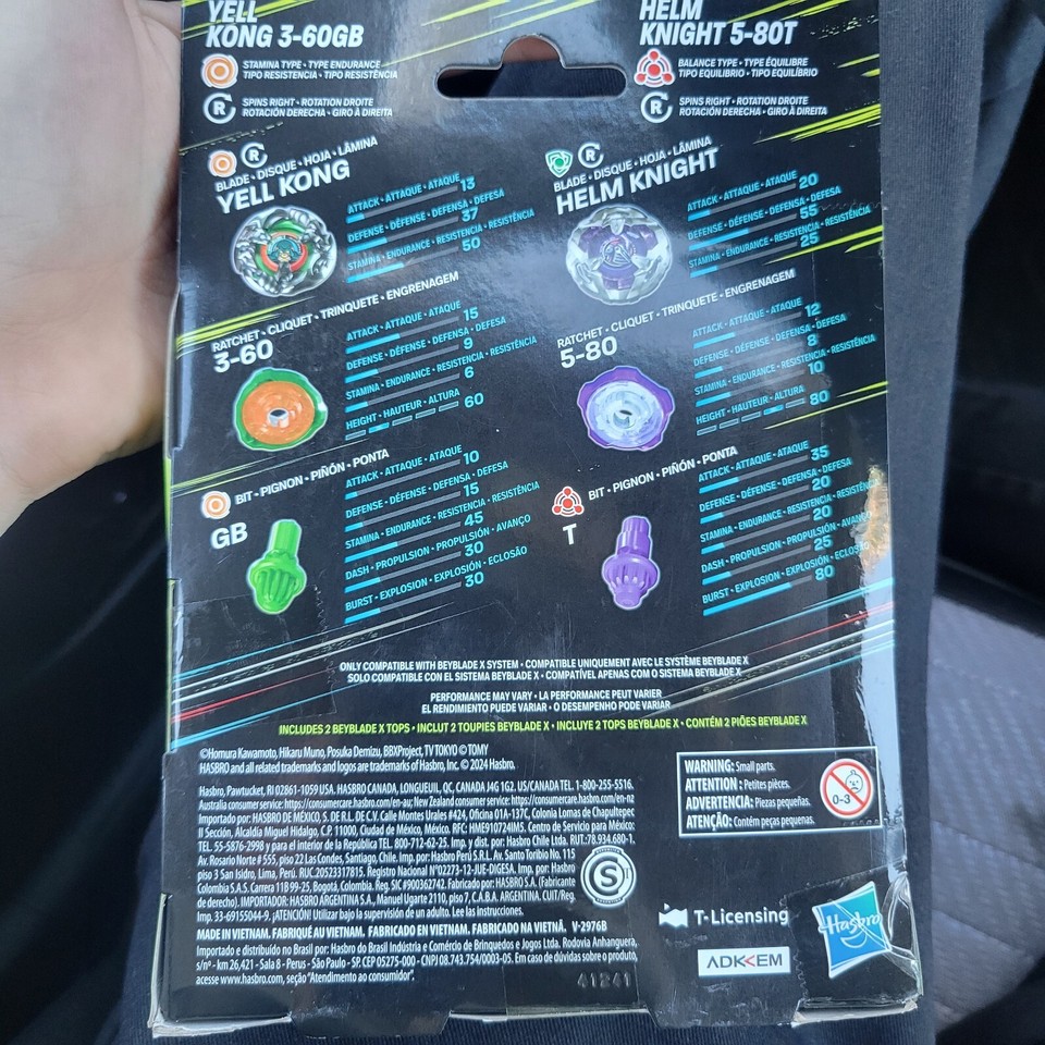 NEW Beyblade X - Yell Kong 3-60GB & Helm Knight 5-80T - HASBRO ...