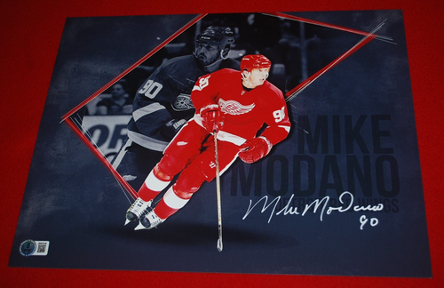 MIKE MODANO Detroit Redwings Signed 11X14 Photo Beckett Witness COA ...