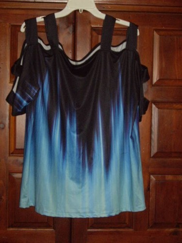 COLD SHOULDER MULTI COLOR TOP BLOUSE SIZE 1X | eBay