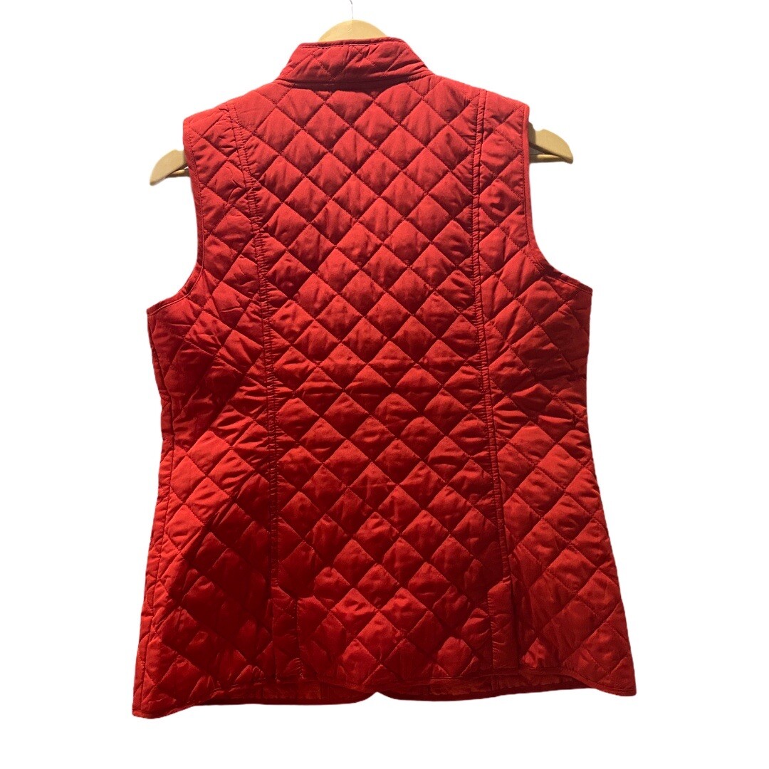 J. Jill Red Quilted Button Down Puffer Vest Small - Gem