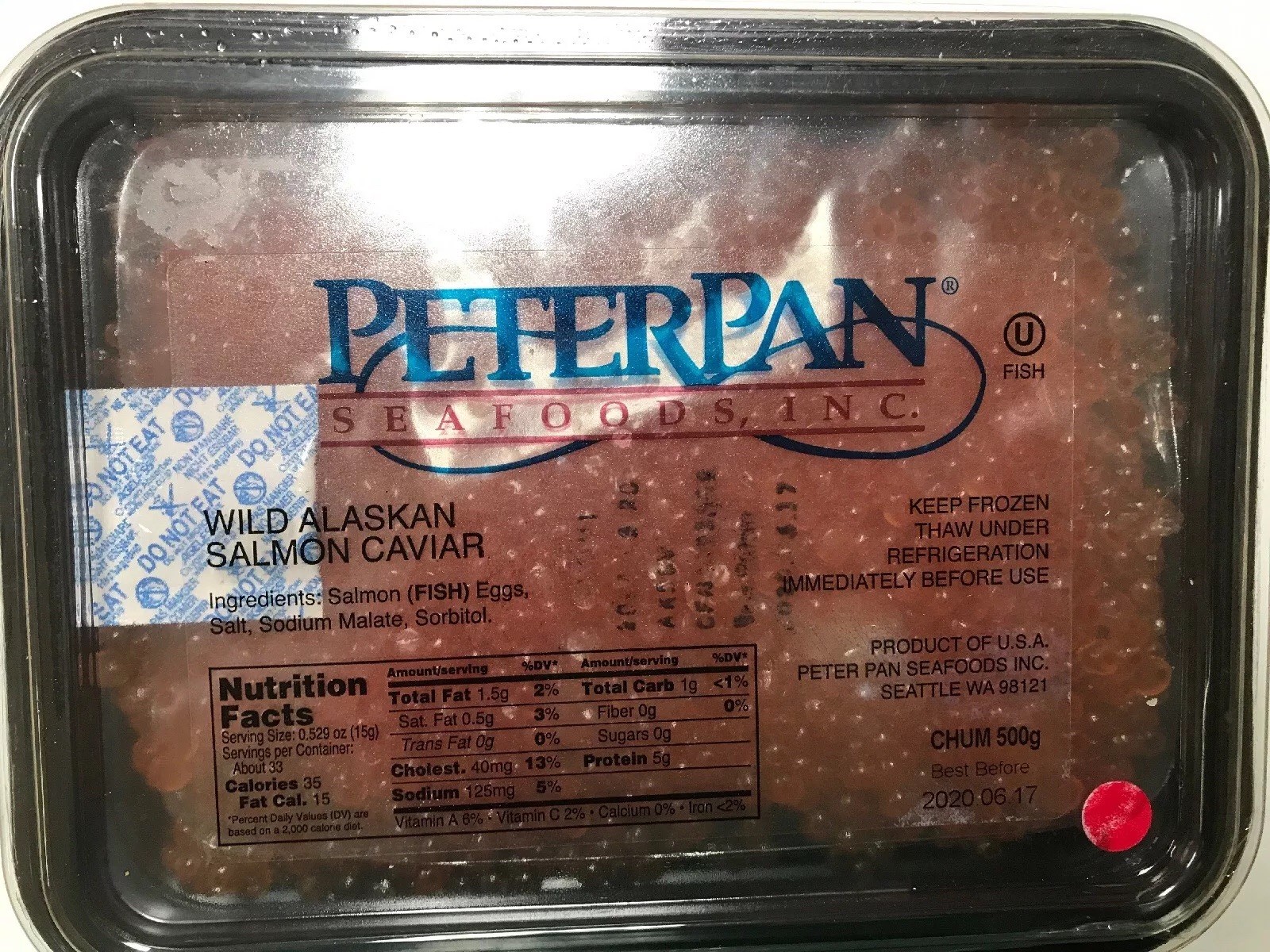 Best Quality Peter Pan Kosher Salmon Red Caviar - Pink AK56V - 1.1 lbs ...