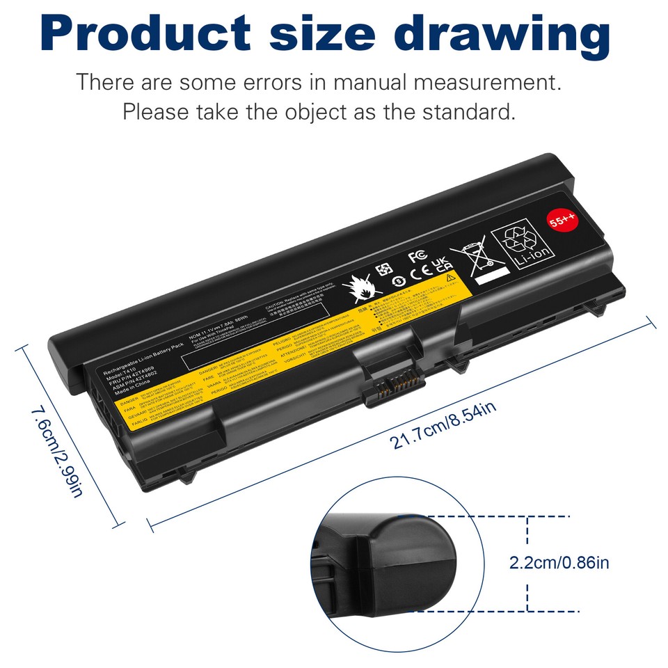 9Cell Battery for Lenovo ThinkPad 55+T410 T420 T510 T520 W510 W520 ...