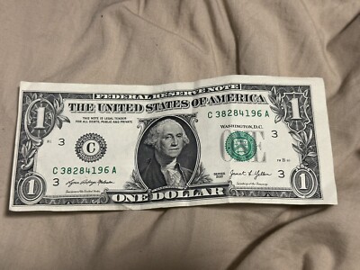 2021 $1 One Dollar Bill Error (Misaligned Misprint Offset + Number ...