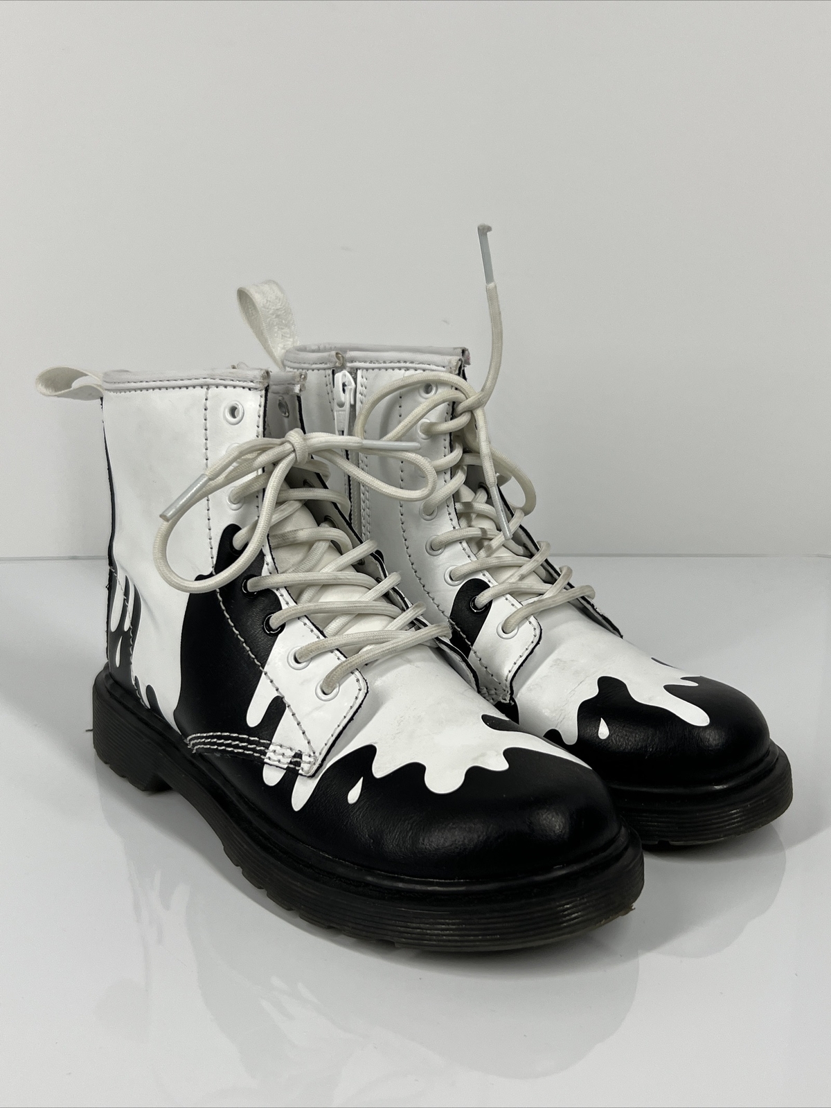 Dr Martens Rare PASCAL White Paint Spill Black Leathe… - Gem