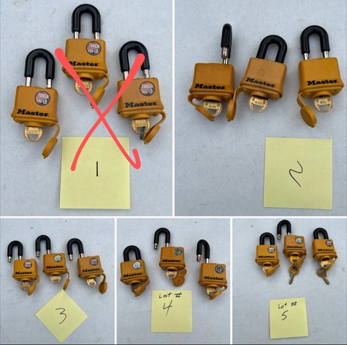 Master Lock Padlocks Weather Resistant ONE SET of 3 LOCKS Keyed The Same READ!! | eBay