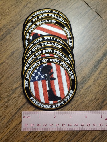 military patches IN MEMORY OF OUR FALLEN FREEDOM AINT FREE patch NEW ...