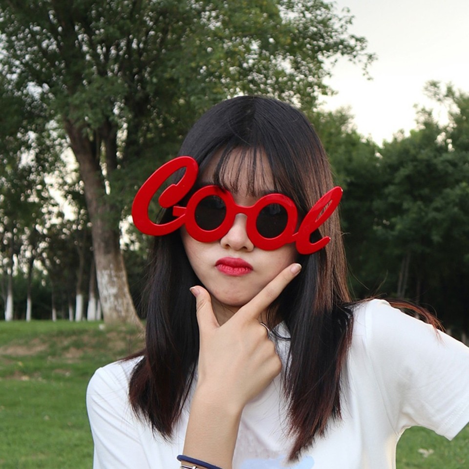 2 Pcs Party Photo Shoot Glasses Cool Letter Shaped Eyeglasses Cosplay ...