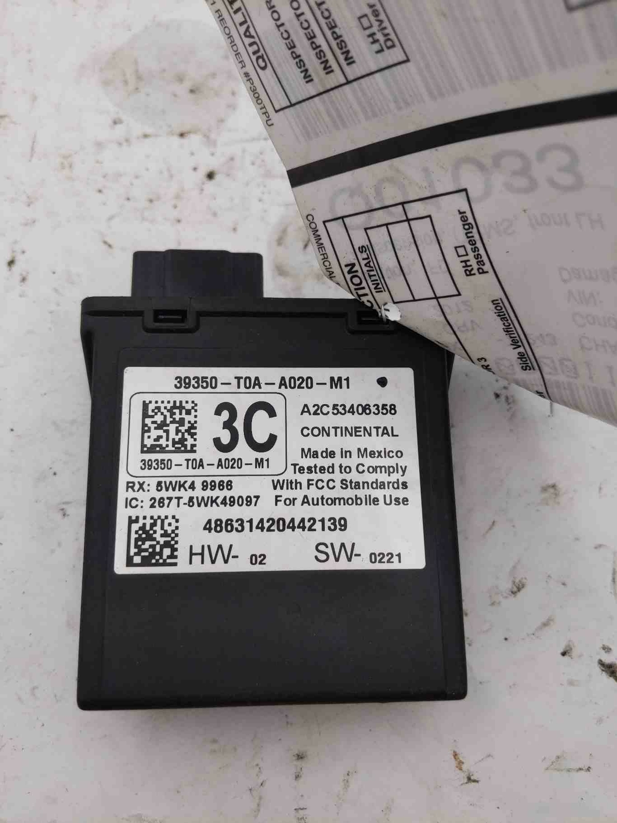 2012 2013 HONDA CRV TPMS CONTROL MODULE UNIT COMPUTER 39350-T0A-A02 | eBay
