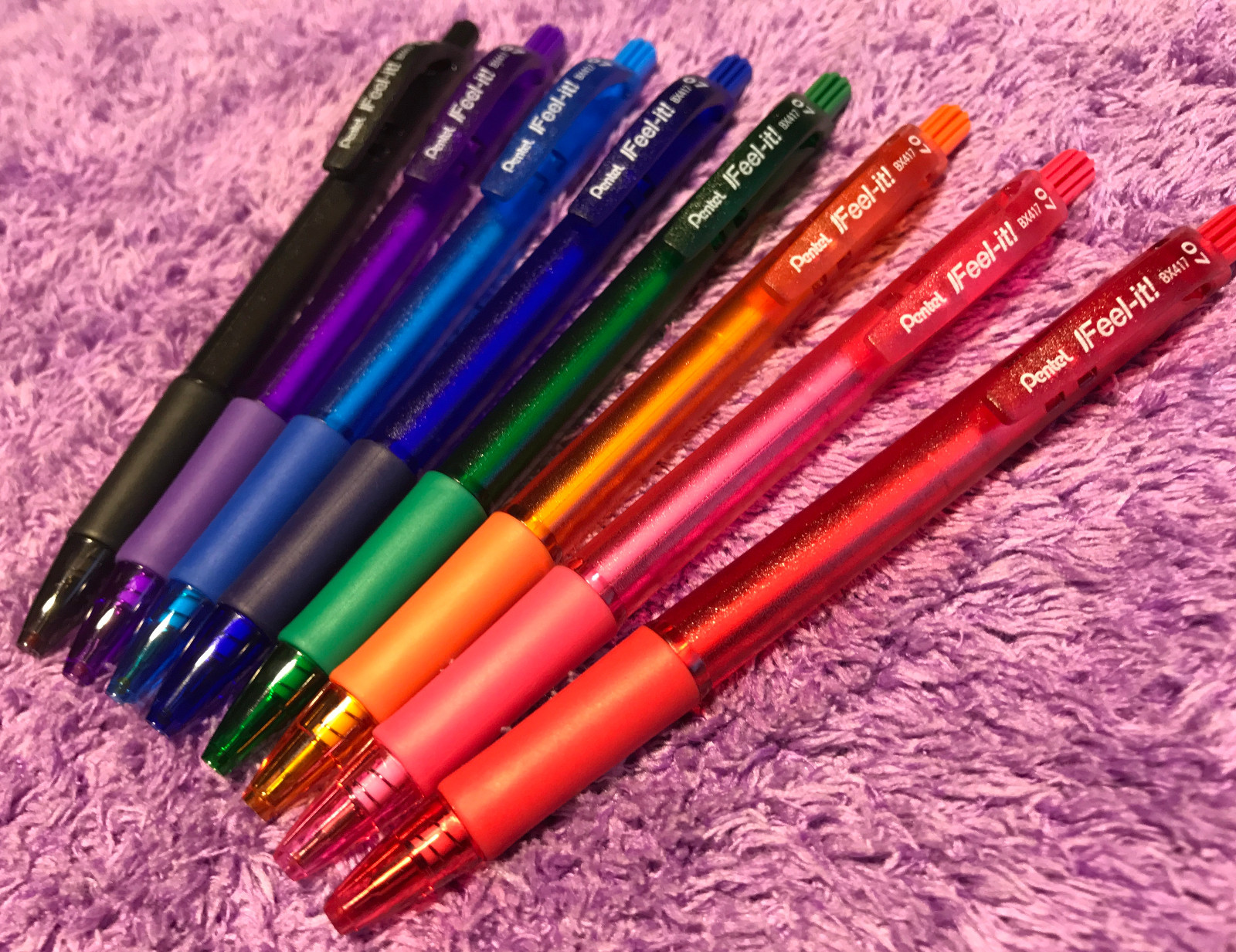 8x Pentel Ifeel-it Pen Bx417 0.7mm Needle Tip Ball Point Clicker Cheap ...