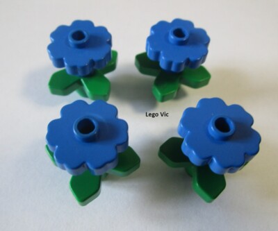 Lego 4 Flowers Blue 4727 4728 Fleurs Blue Maison House Building Town ...