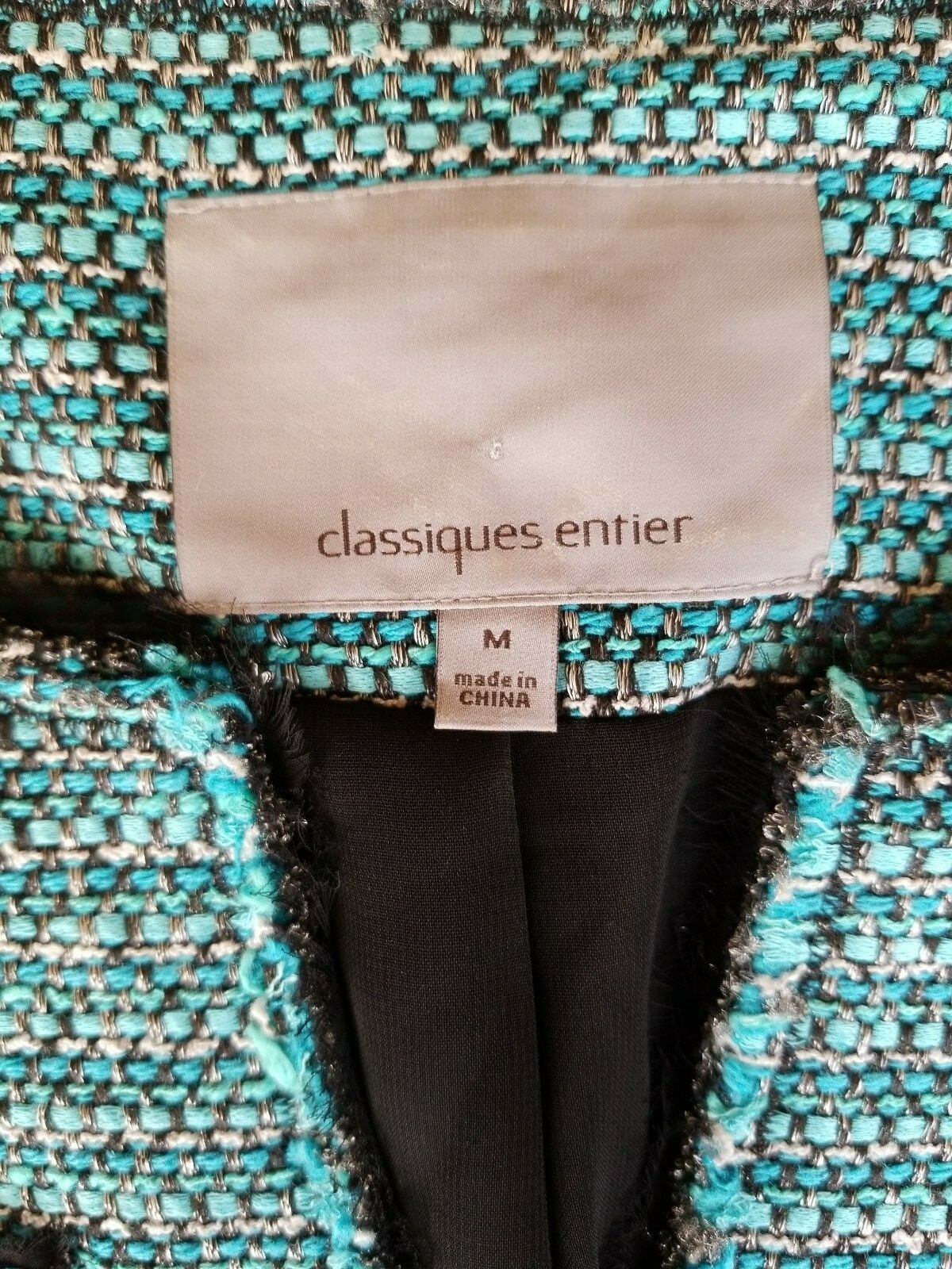 Classiques Entier Womens Tweed Style 3/4 Sleeve Blazer Jacket Beautiful ...