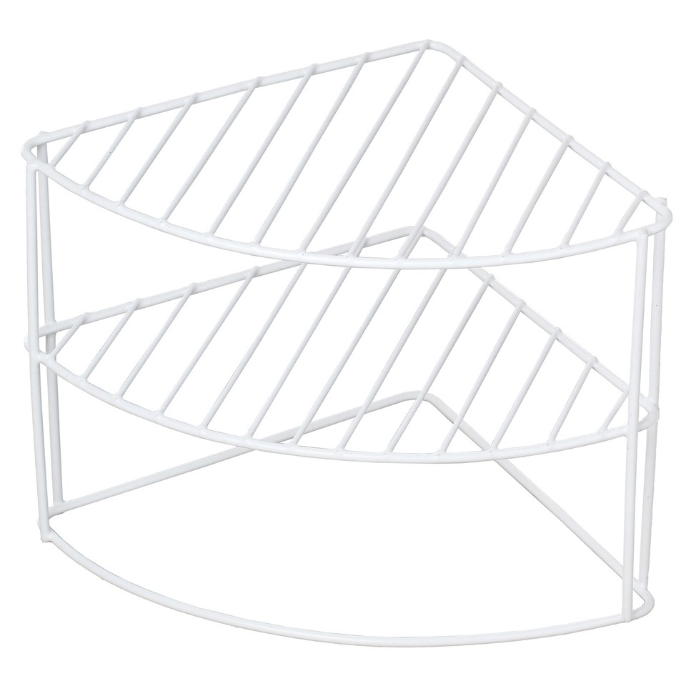 2 TIER FOLDABLE SHELF KITCHEN CABINET STORAGE STACKABLE CUPBOARD RACK ...