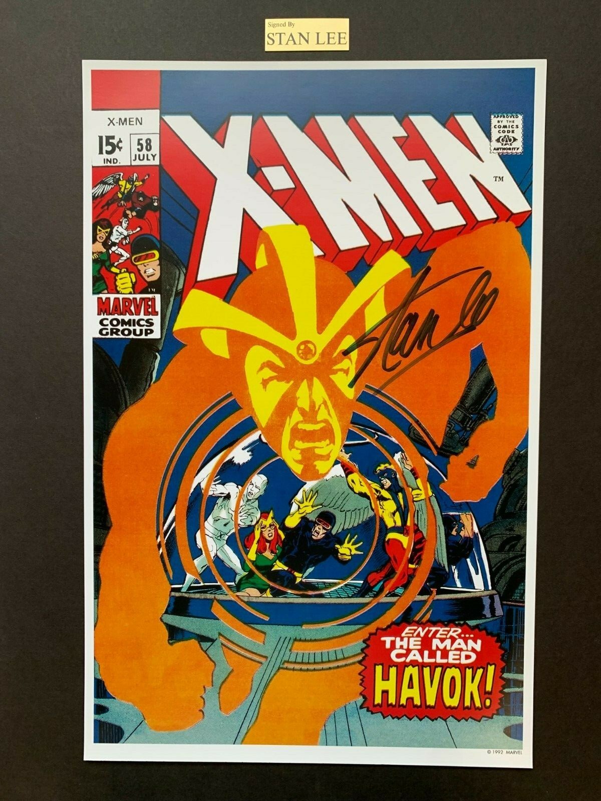 X-MEN #58 cover poster signed by STAN LEE. Havok. 11x17 | eBay