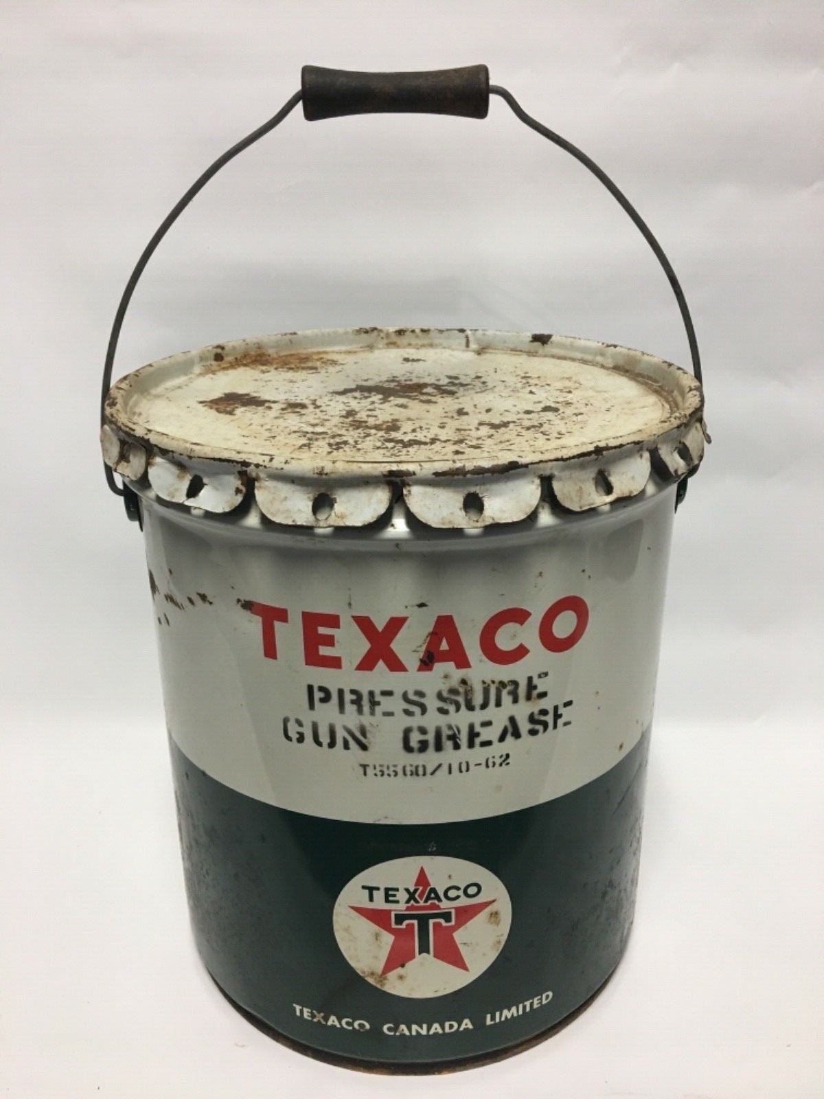 VINTAGE Texaco 5 Gallon Presure Gun Grease Metal Empty Can made in ...