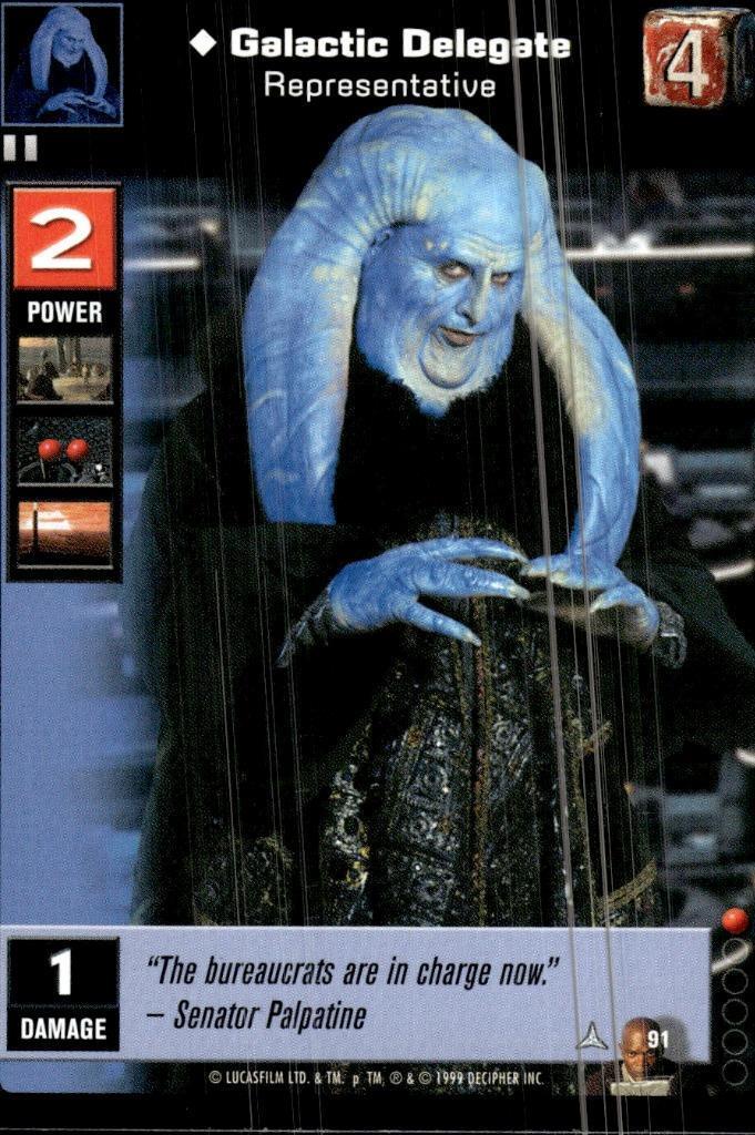 GALACTIC DELEGATE 1999 Star Wars Collectible Card Game #91 BUY ANY 2 ...