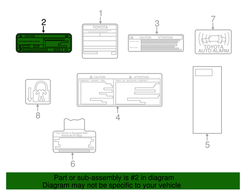 Genuine Toyota AC Label 88723-02230 | eBay