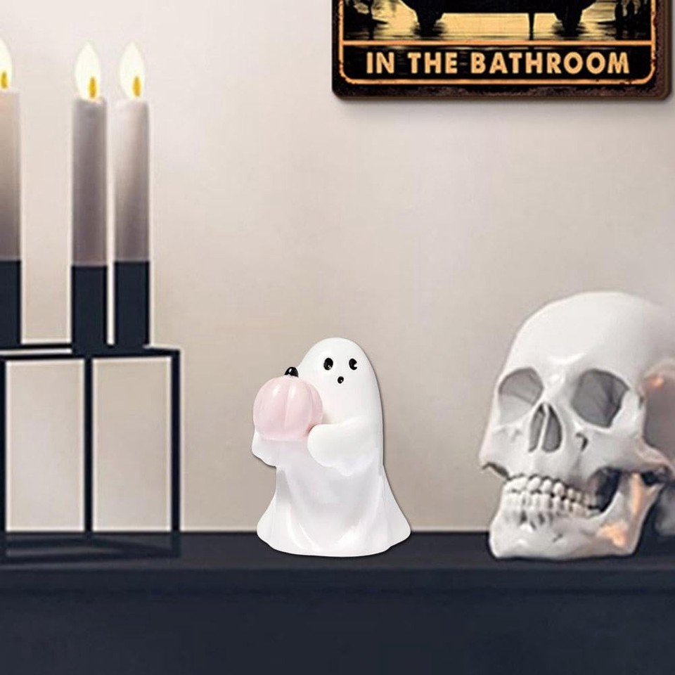 Small Horror Ghost Statue,Halloween Ghost Sculpture Figurine,Coffee ...