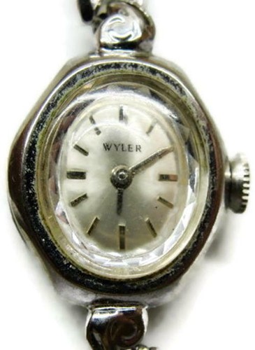 Wyler Silver Tone St. Steel Back Vintage Ladies Watch Swiss Made Wind ...