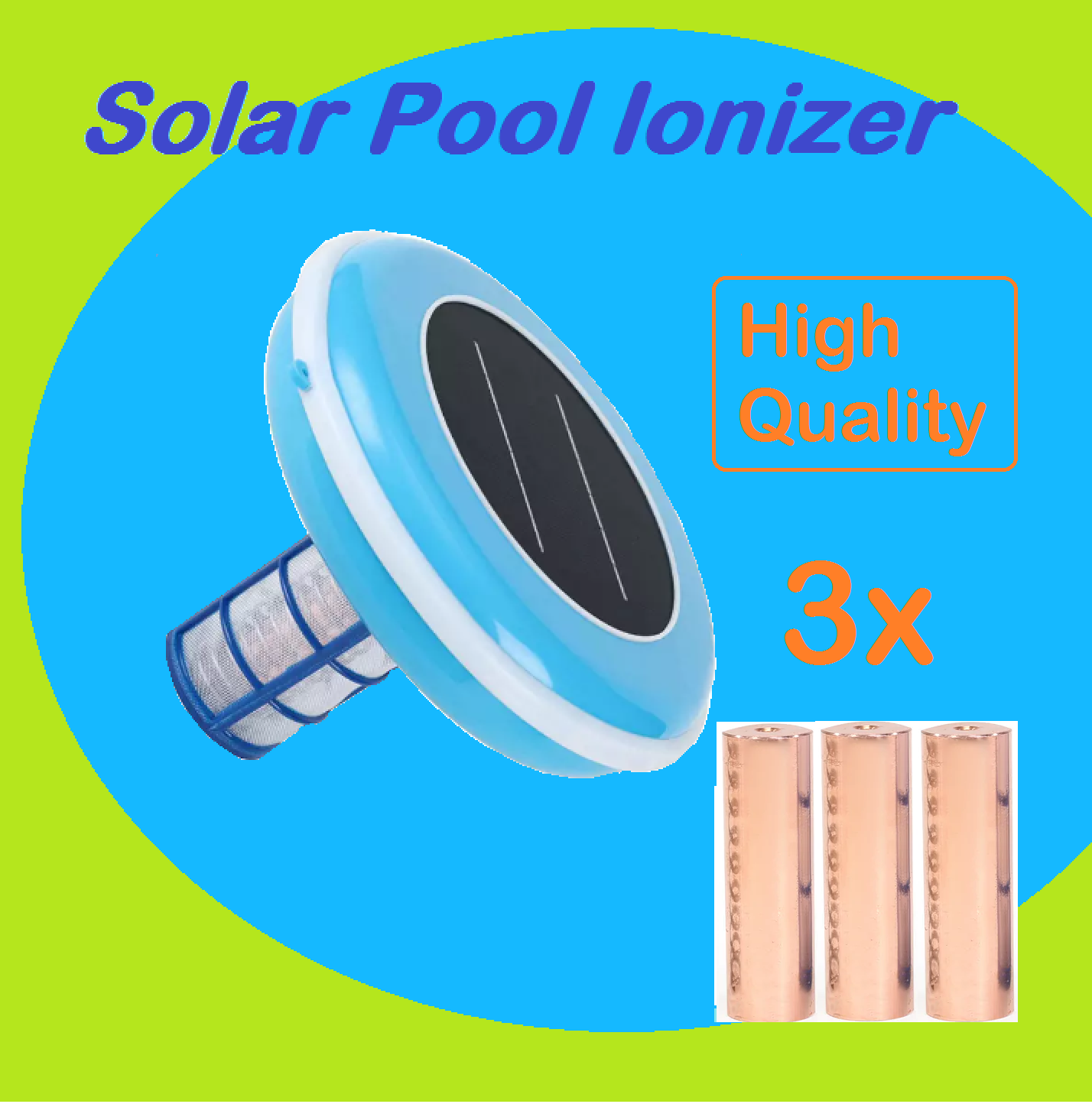 New Solar Pool Ionizer with THRE Coppers -Silver Anode Bar | eBay