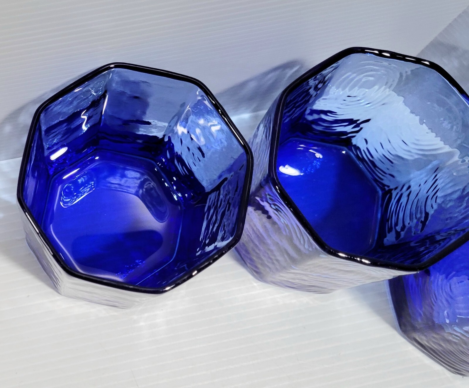 Libbey Glass Facets Cobalt Blue Old Fashioned Glasses Set of 6 6 oz ...