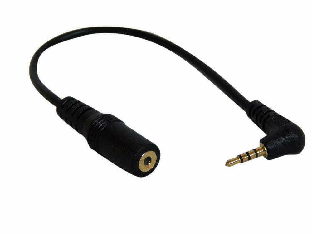4Pole 2.5mm Right Angle Male to 2.5mm Female TRRS 4 Conductor Aux ...